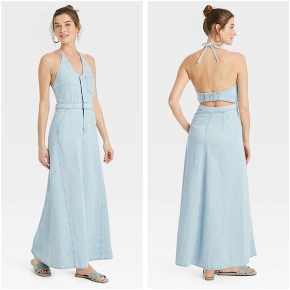 Universal Thread | Dresses | Nwt Universal Thread Denim Maxi Dress ...